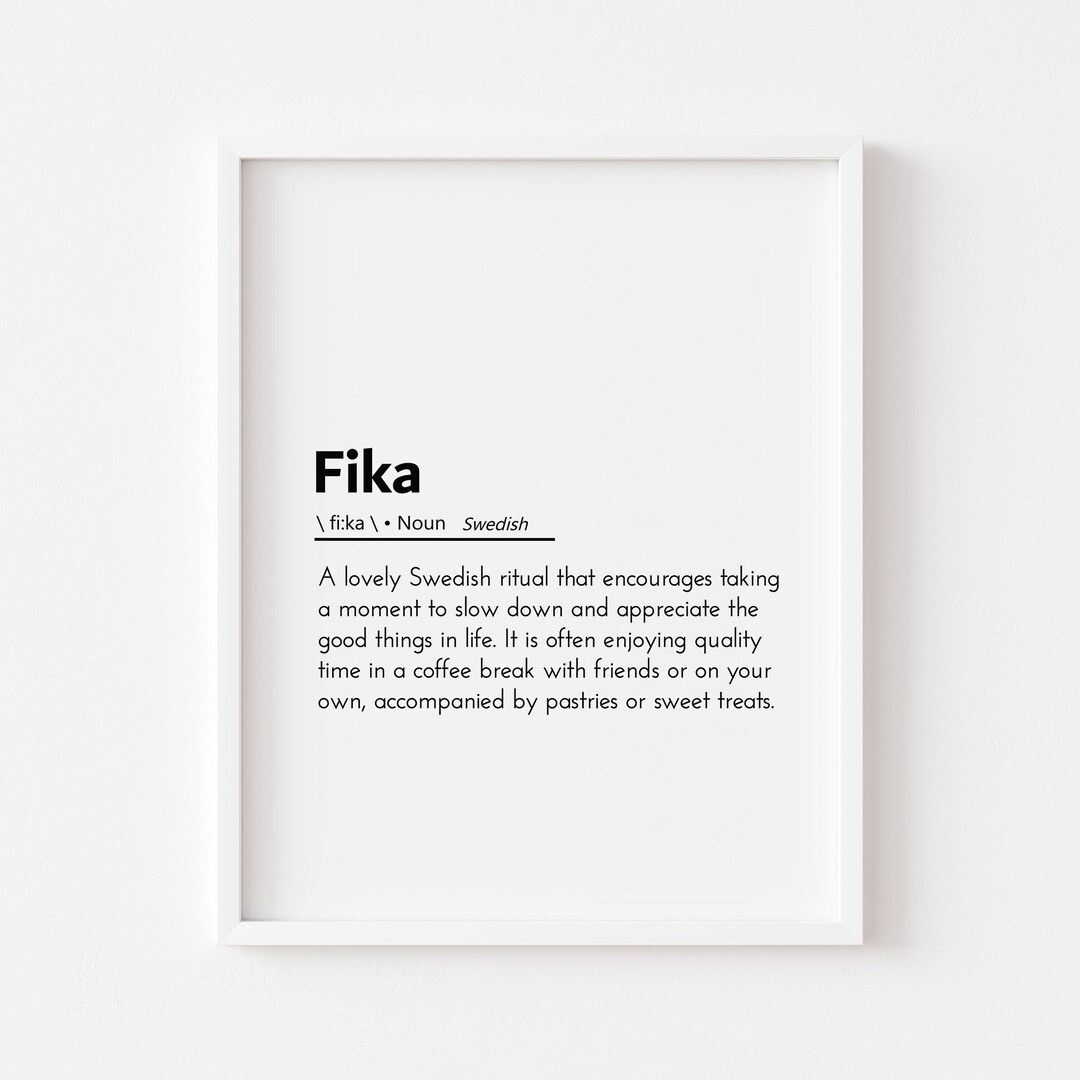 Fika Definition Fika Sign Scandinavian Wall Art Fika Poster Swedish ...