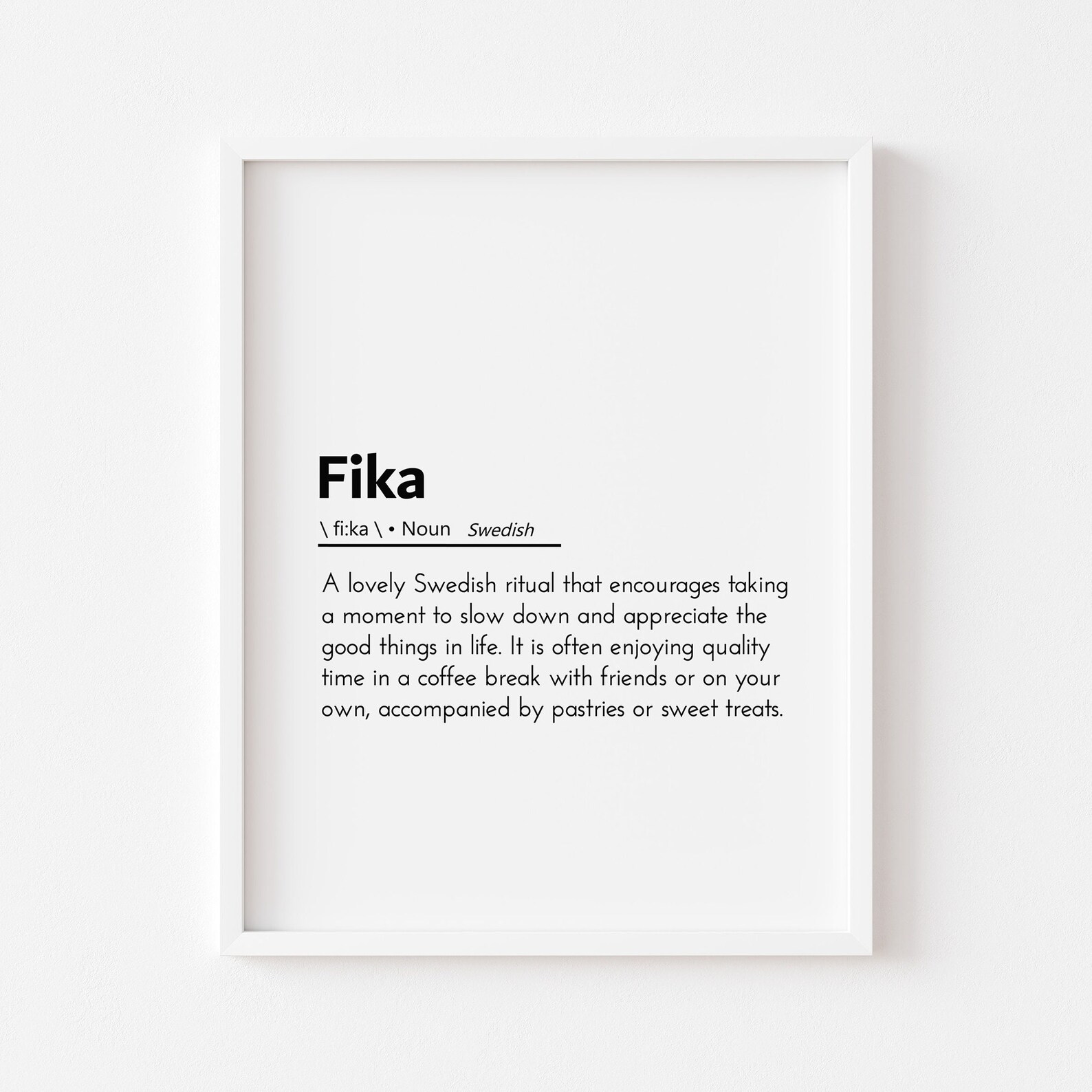 Fika Definition Fika Sign Scandinavian Wall Art Fika Poster Swedish ...