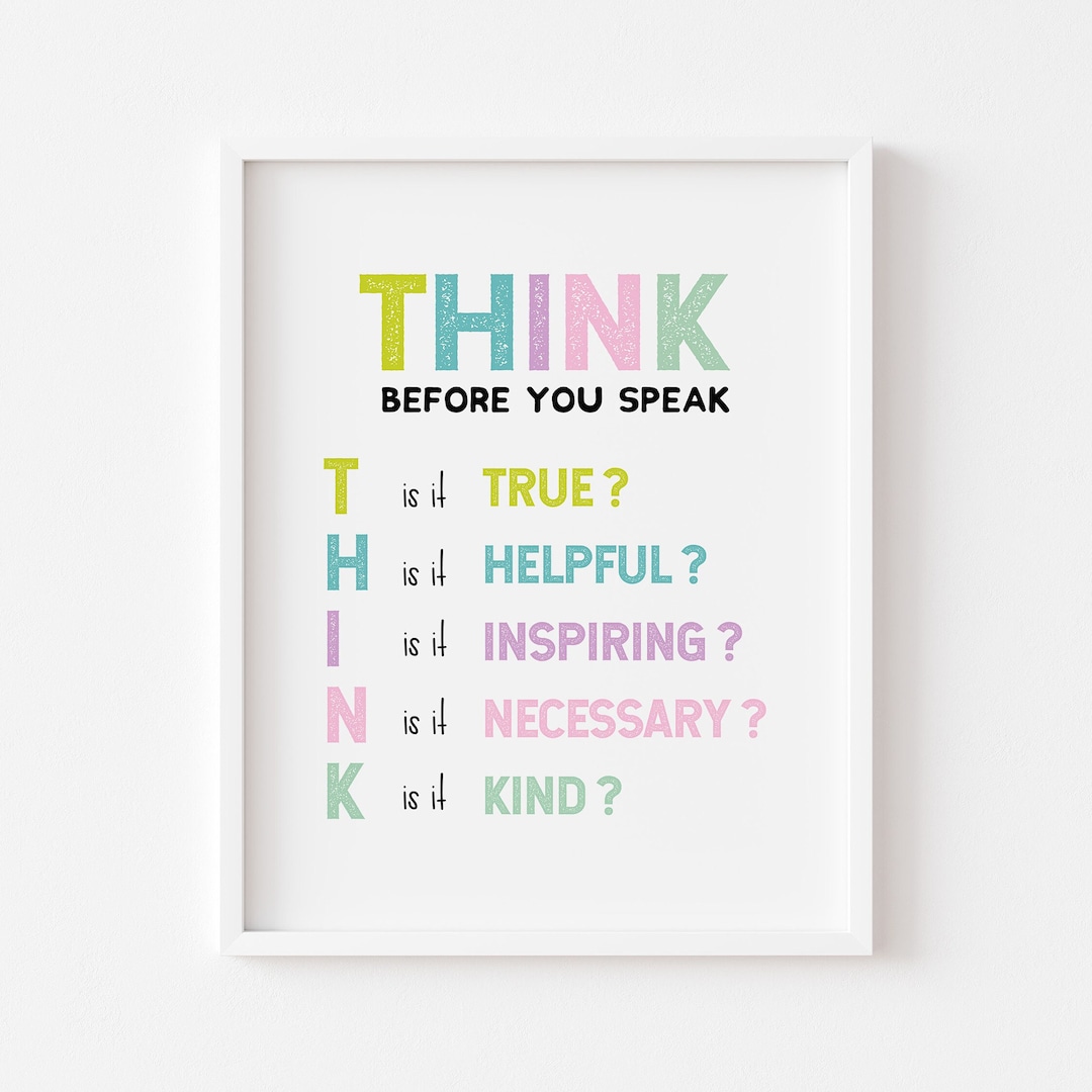 Think Before You Speak Poster Dbt Emotional Regulation Before You Speak Think School Counseling ...