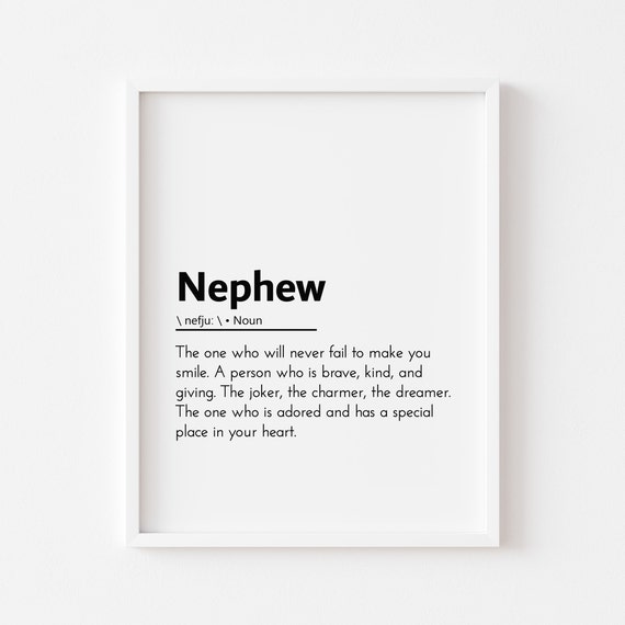 Nephew Definition Gifts From Aunt to Nephew Gifts From - Etsy