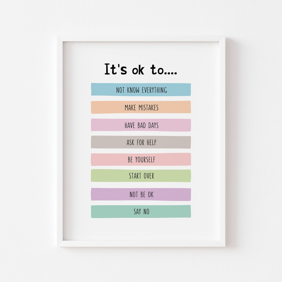 School Counselor Poster: It's Ok To... (digital Download) - Etsy