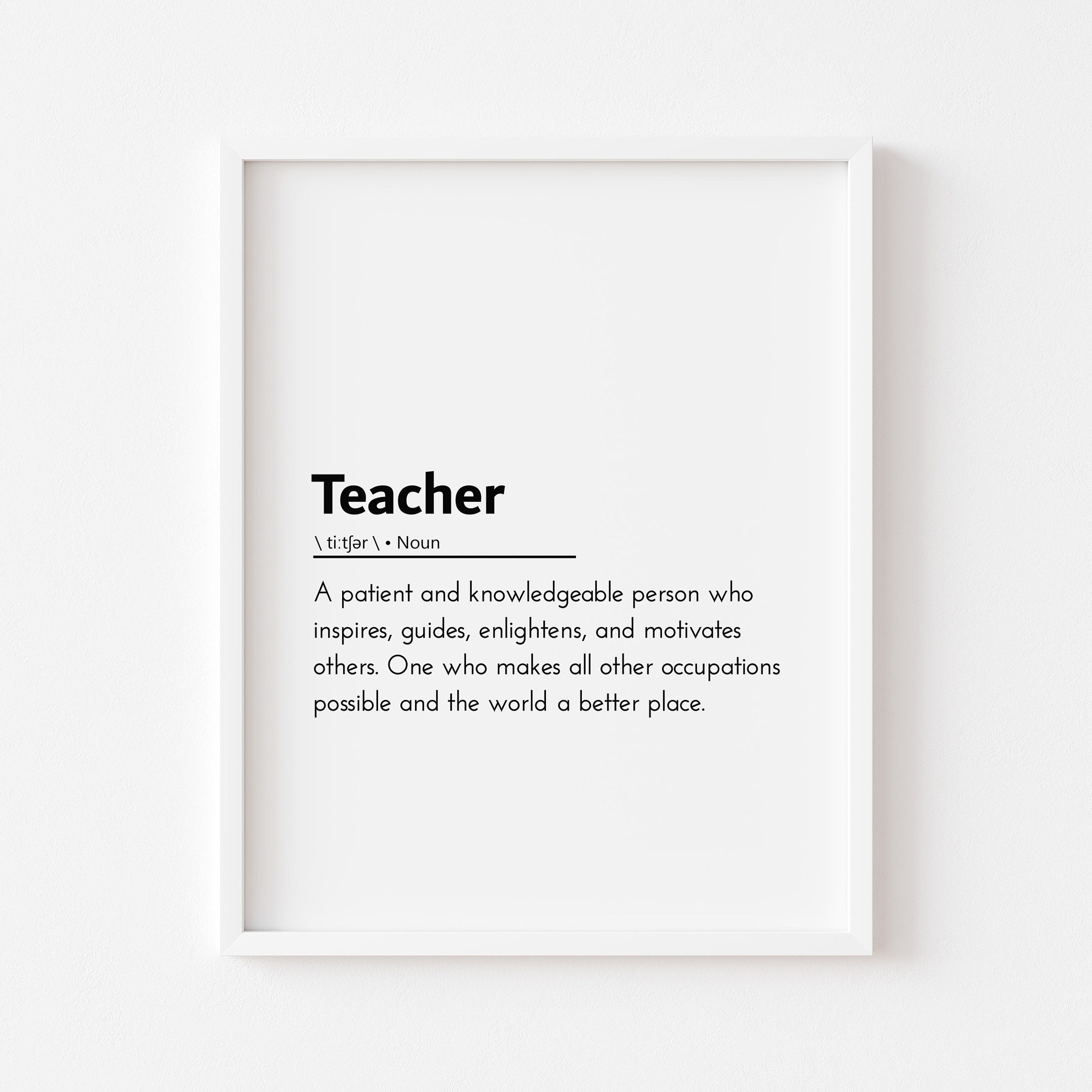 Teacher Definition Teacher Quotes Teacher Posters Gifts for Teachers ...