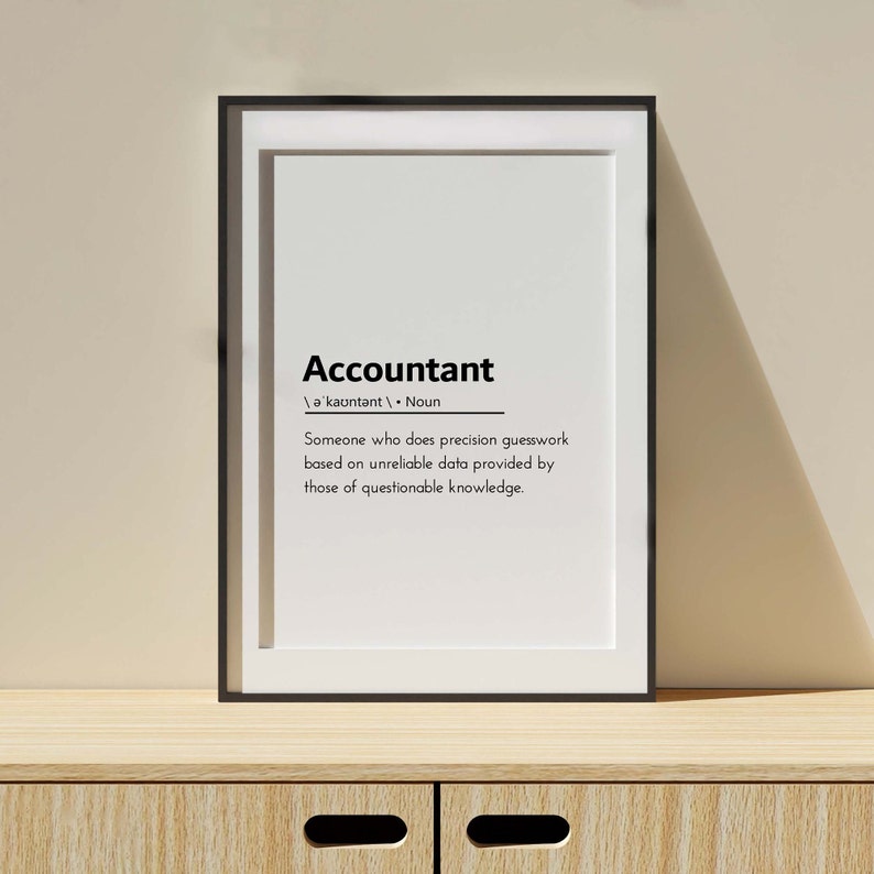 Accountant Definition Accountant Gift Coworker Gift Accountant Art ...