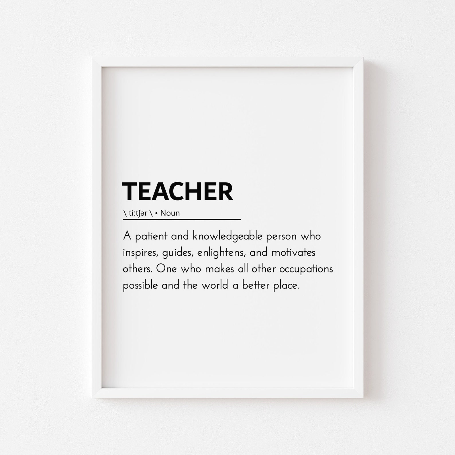 Teacher Definition Teacher Quotes Teacher to Be Gifts | Etsy