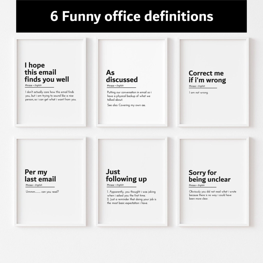 Funny Office Signs Wfh Gift Funny Email Quotes Work From Home I Hope ...