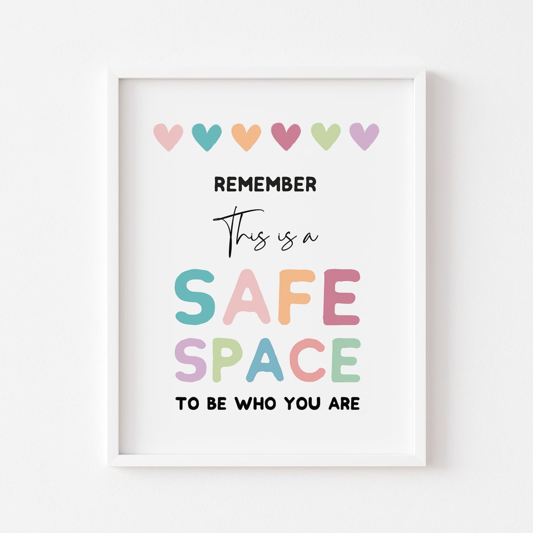 Safe Space Sign School Psychology Posters Teacher Resources Counselor ...