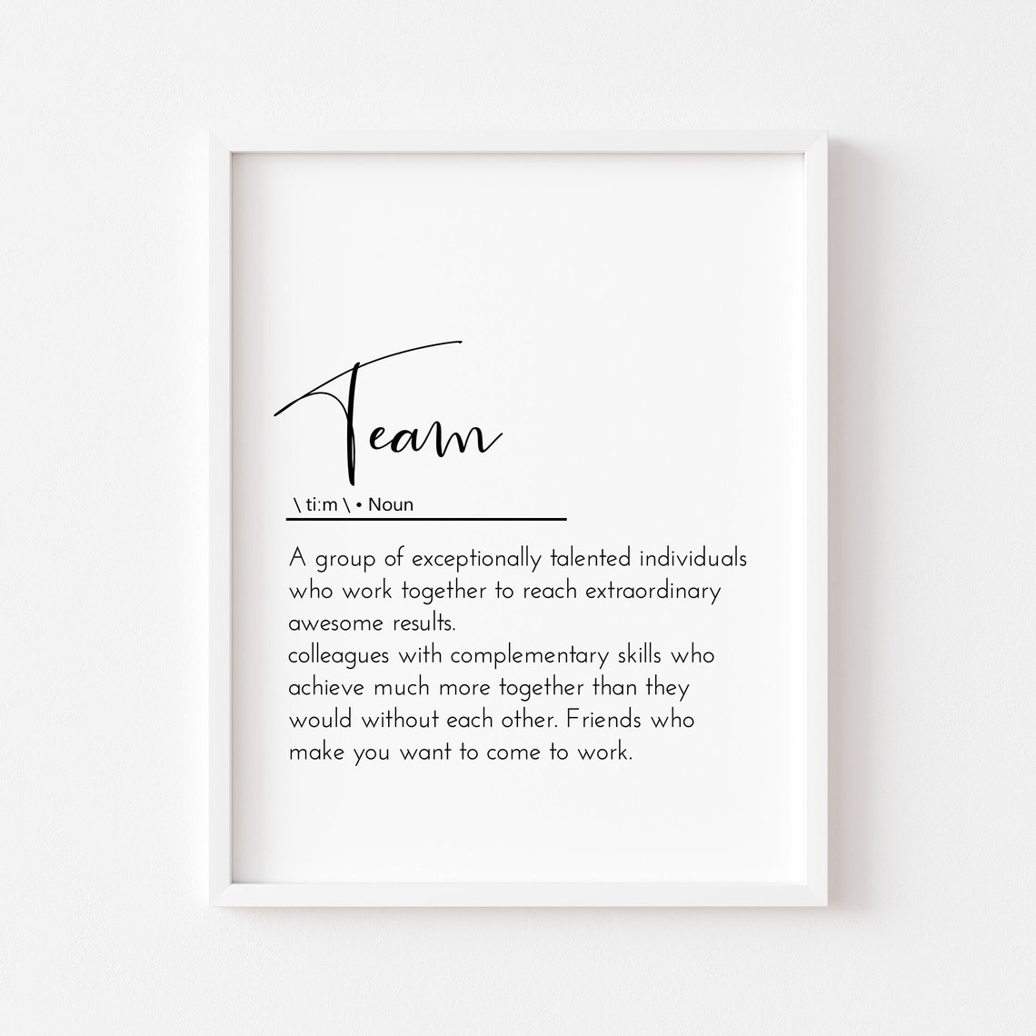 Team Definition Art Print, Office Wall Decor (digital Download) - Etsy