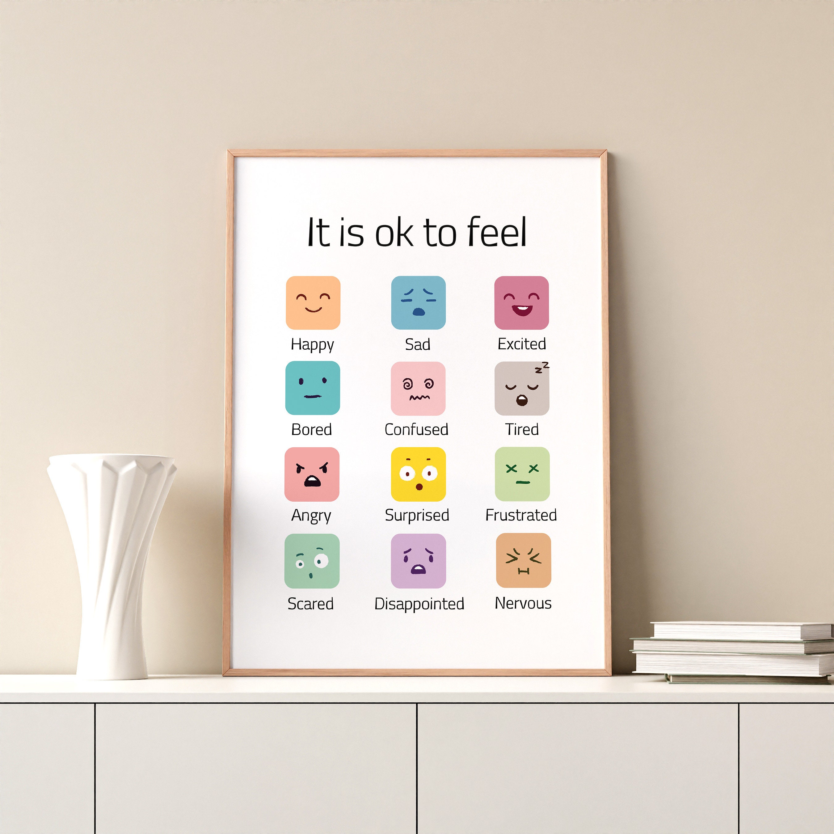 It's Okay to Feel Emotions Art Feelings Poster School Psychologist ...