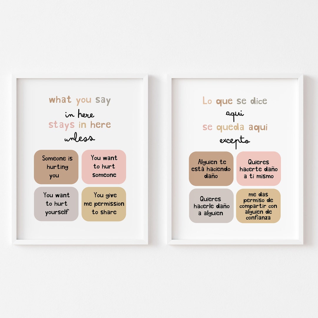 Safe Space Rules, Bilingual Classroom Posters, School Psychologist ...