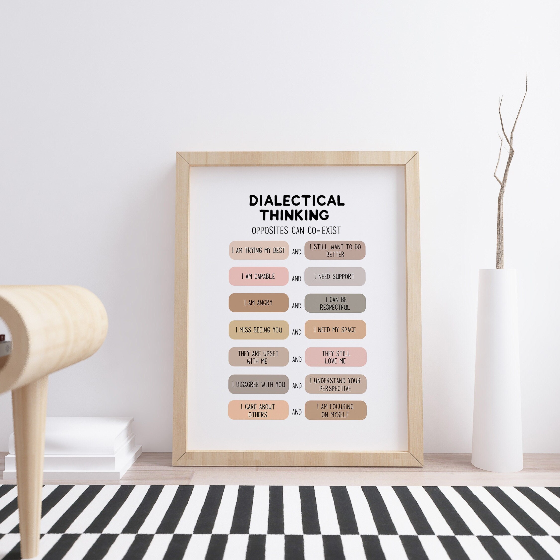 Dialectical Thinking DBT Poster, Counselor Office Decor (digital ...