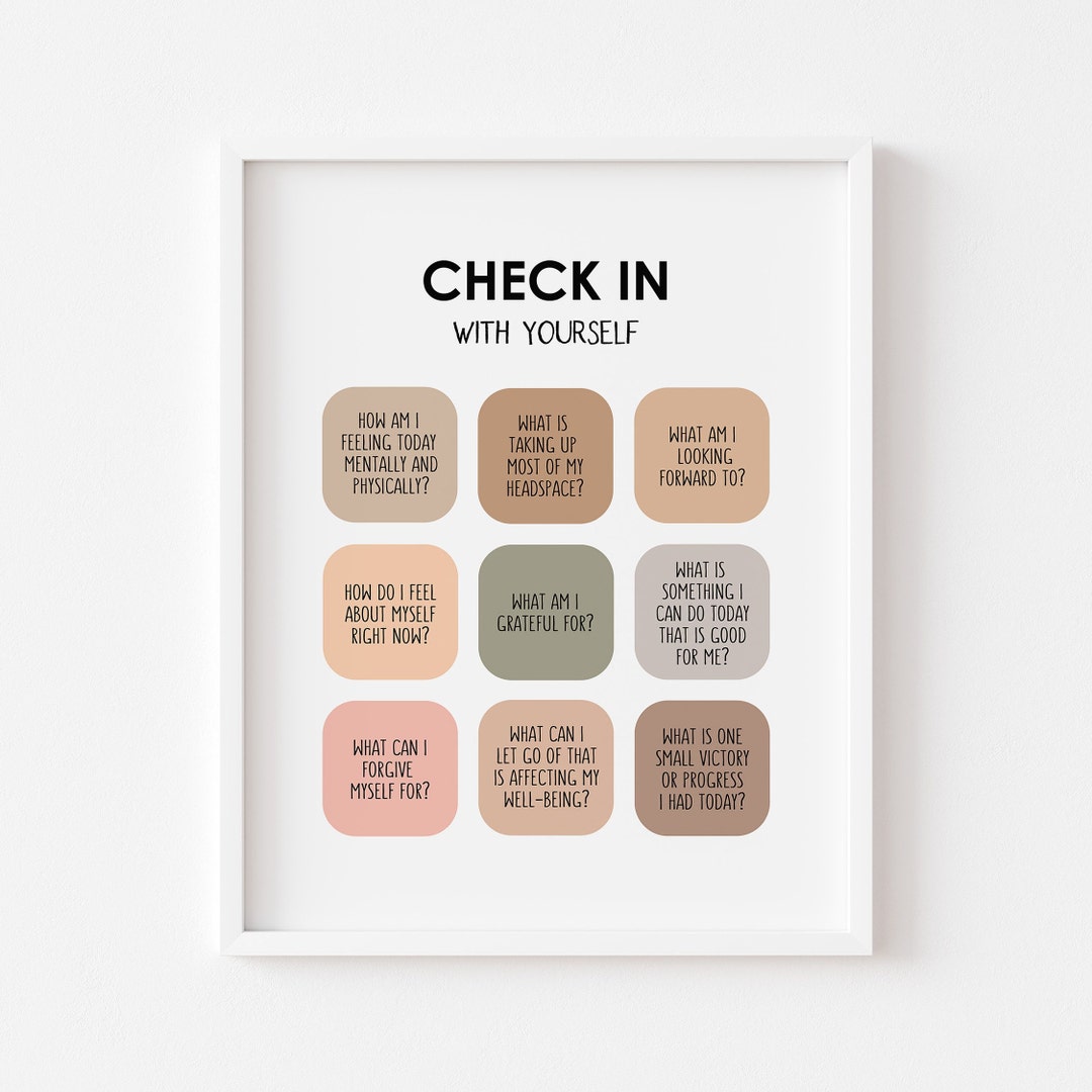 Check in With Yourself Mental Health Check in Print Feelings Check in ...