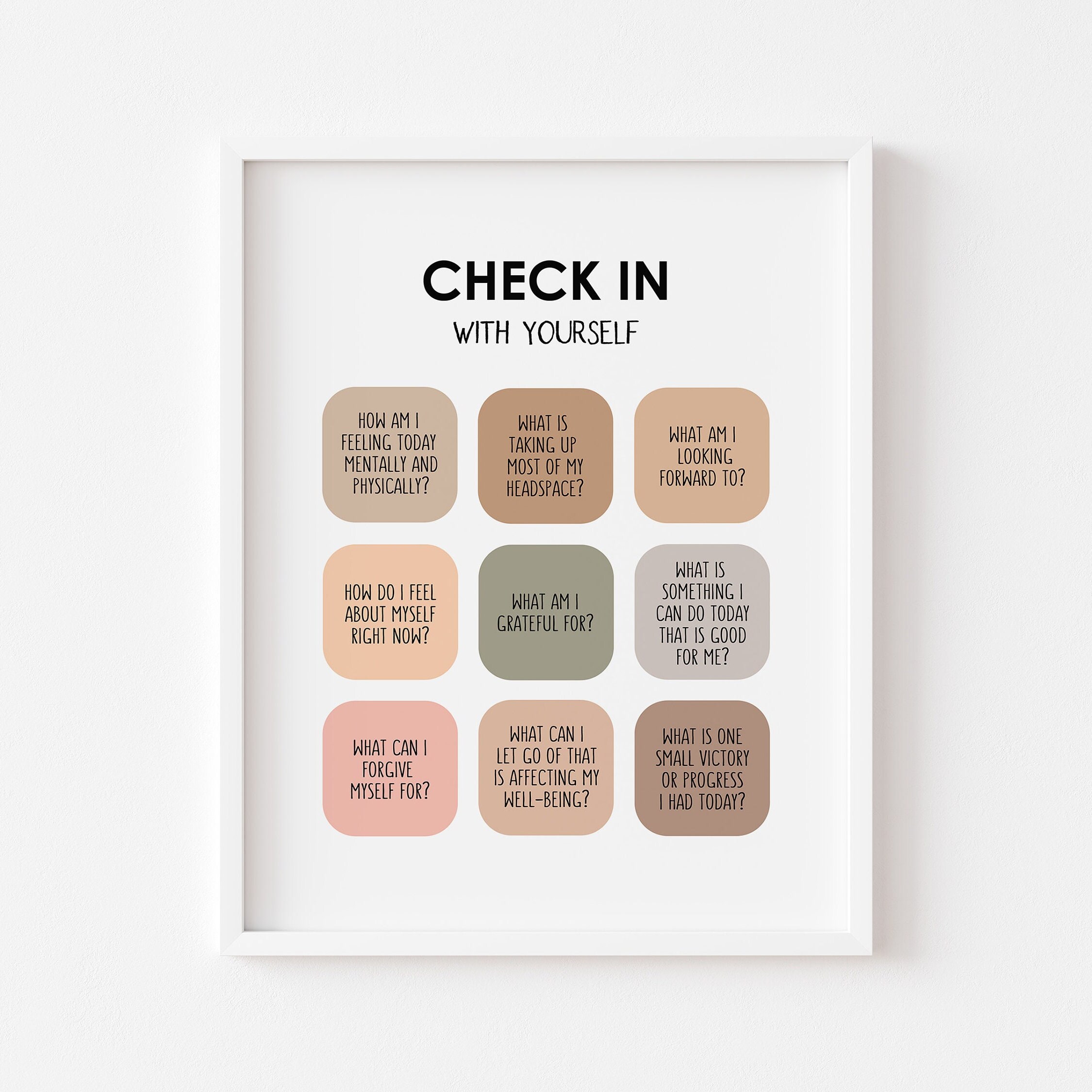 Check in With Yourself Mental Health Check in Print Feelings Check in ...