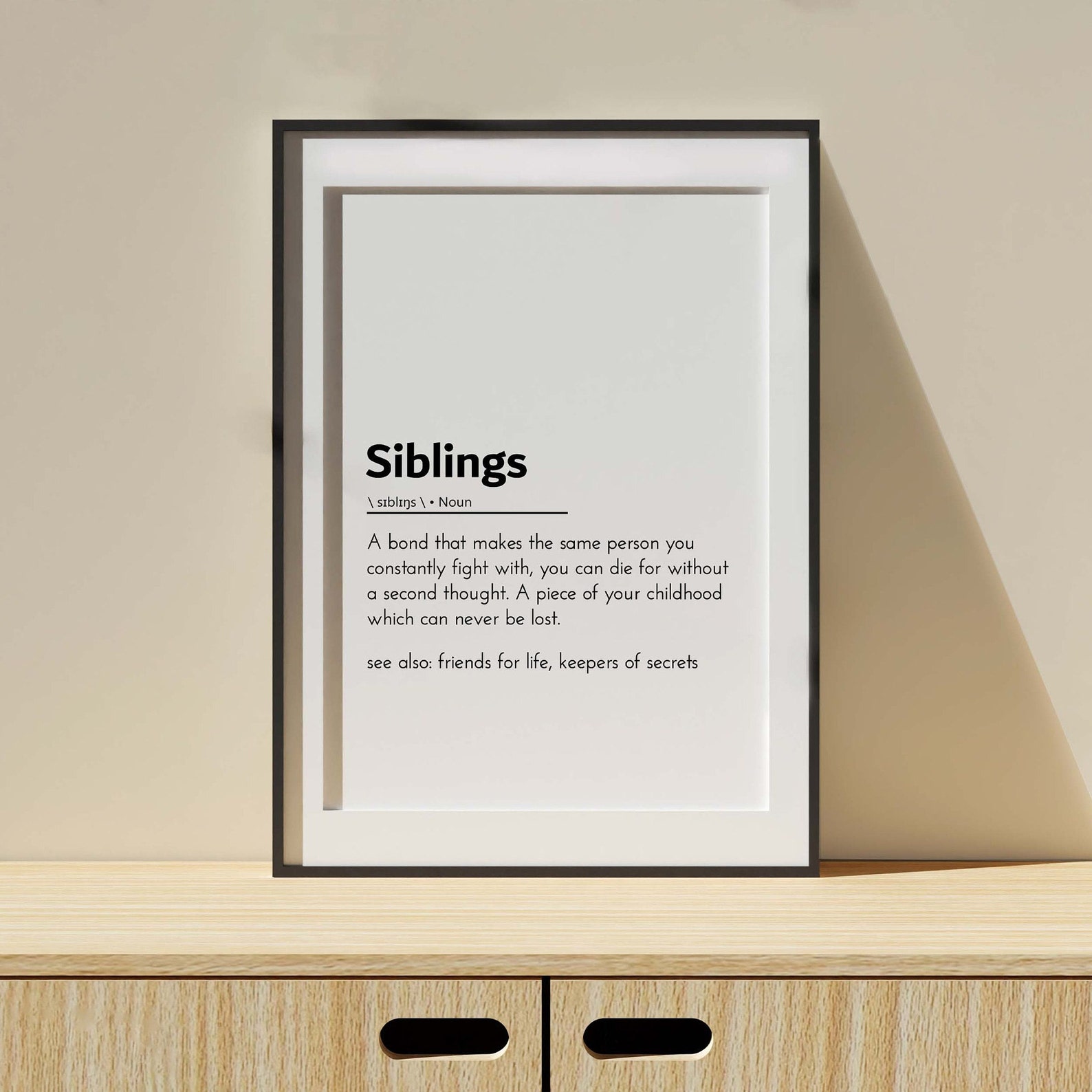 Siblings Definition Siblings Gift Sibling Quote Siblings Wall Art ...