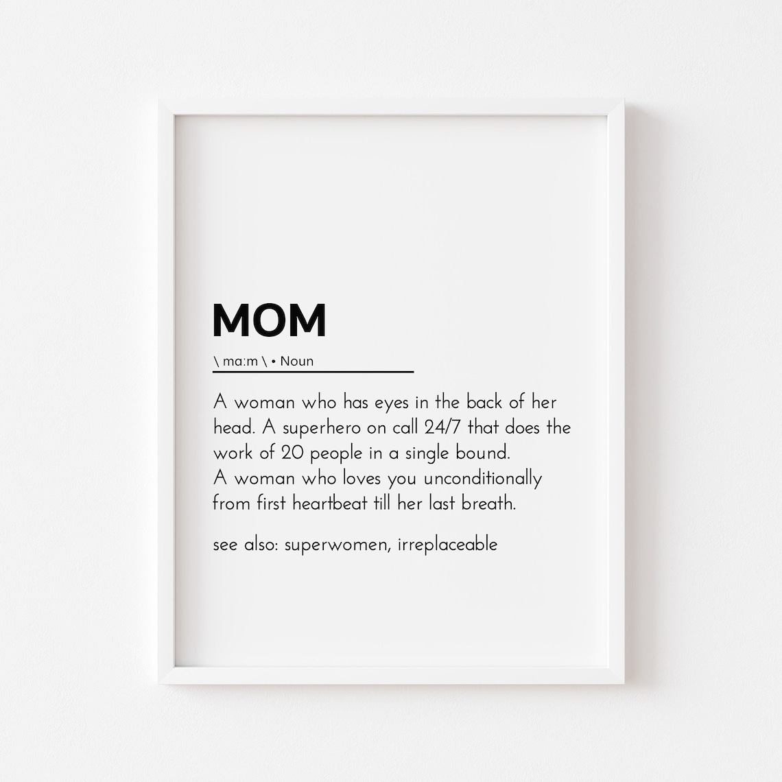 Mom Definition Mom Quotes Mom Gift From Daughter Mom Art Mom Present ...