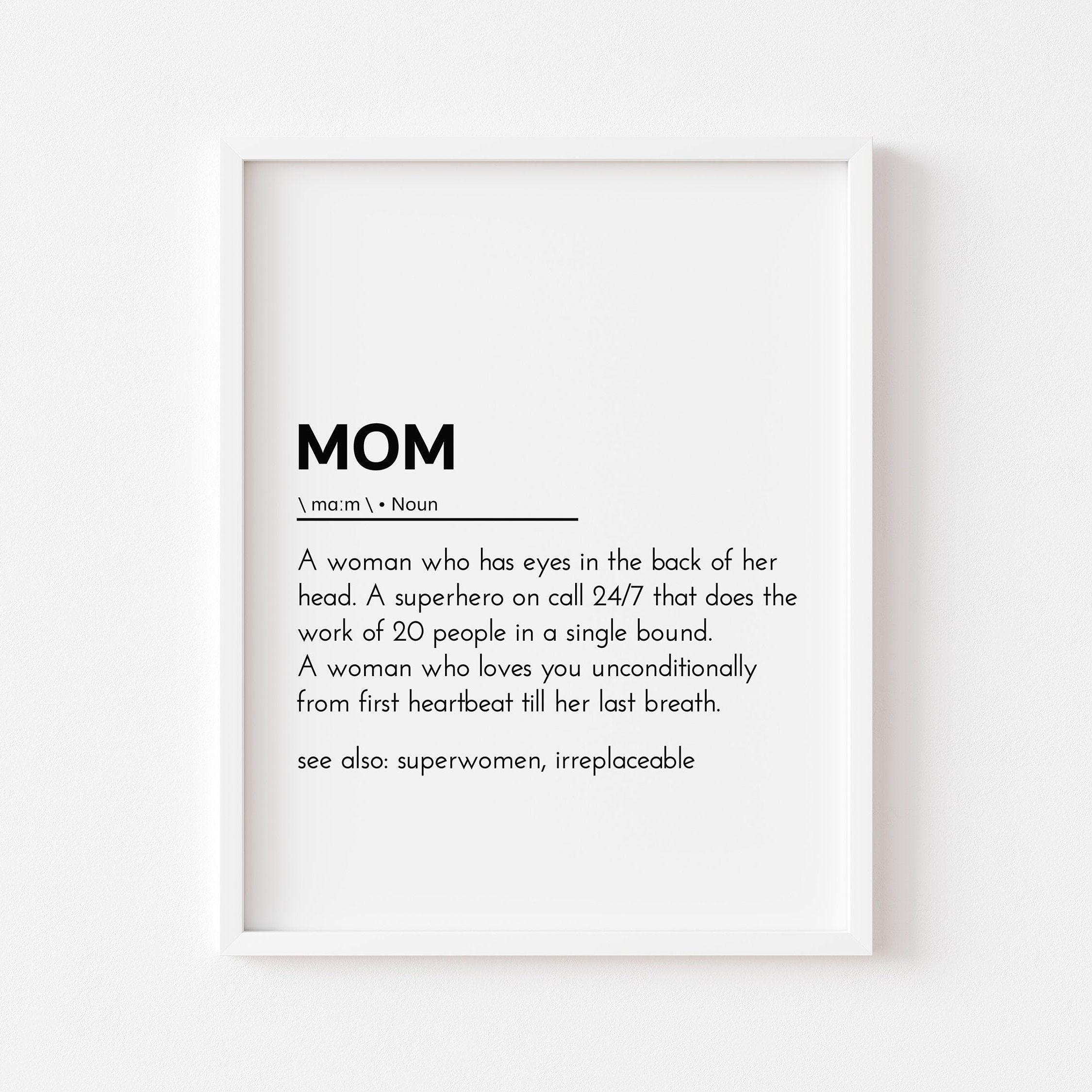 Mom Definition Mom Quotes Mom Gift From Daughter Mom Art Mom Present ...