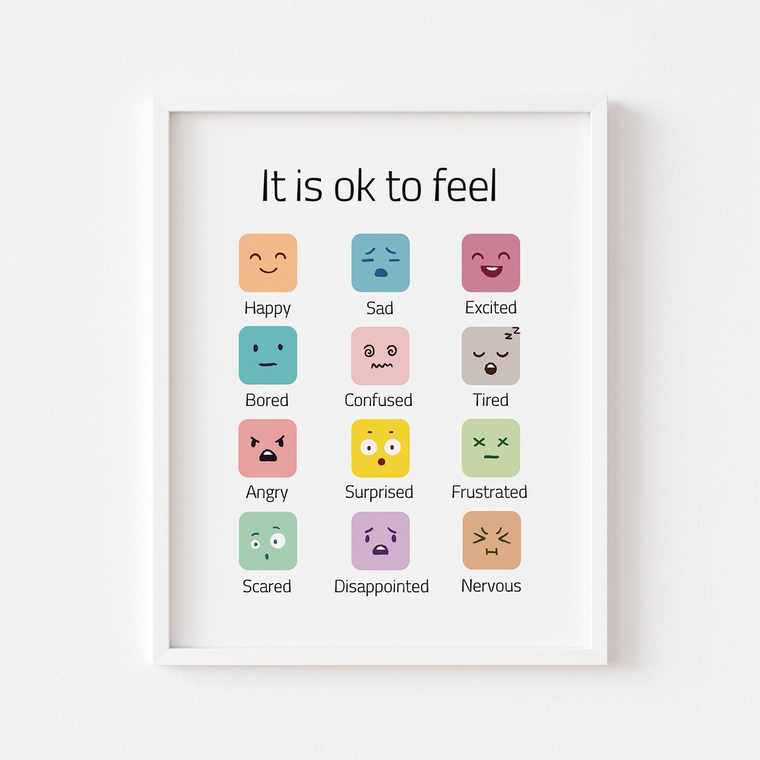 It's Okay to Feel Emotions Art Feelings Poster School Psychologist ...