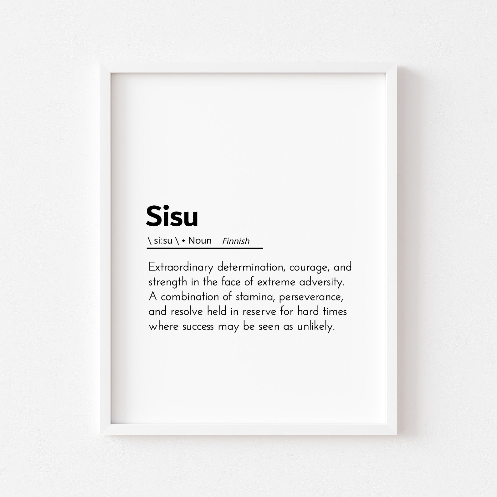 Sisu Definition Sisu Wall Art Sisu Print Nordic Definition Finnish Sign ...
