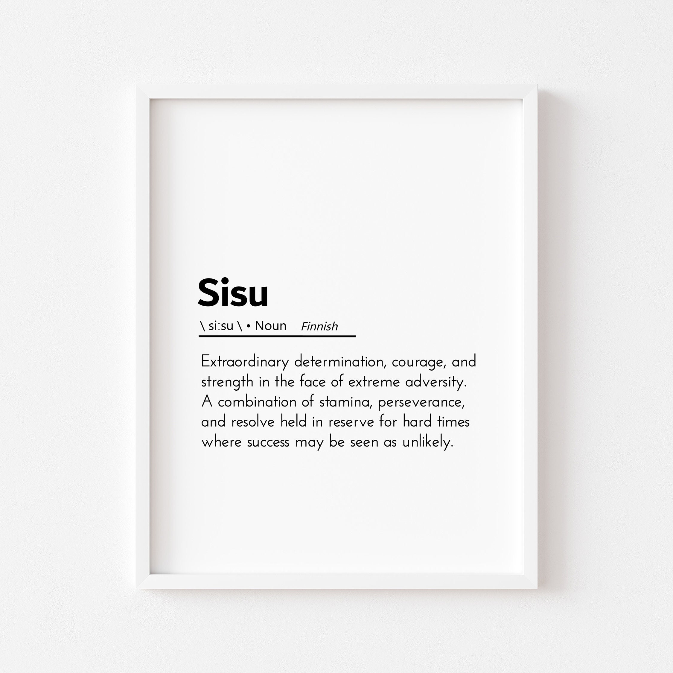 Sisu Definition Sisu Wall Art Sisu Print Nordic Definition - Etsy