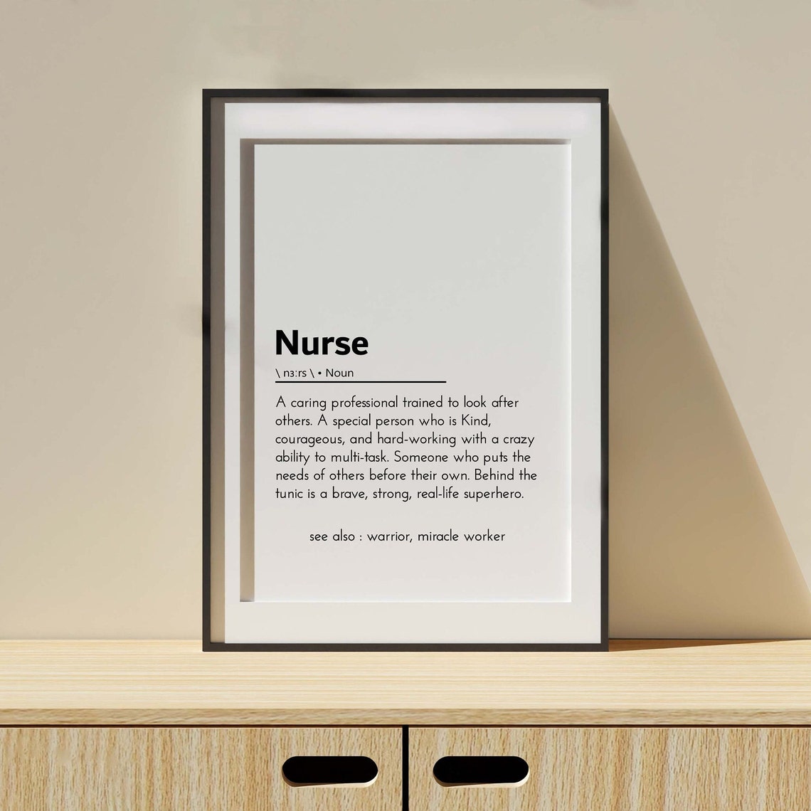 Nurse Definition Nurse Poster Nurse Appreciation Gift Nurse Graduation ...
