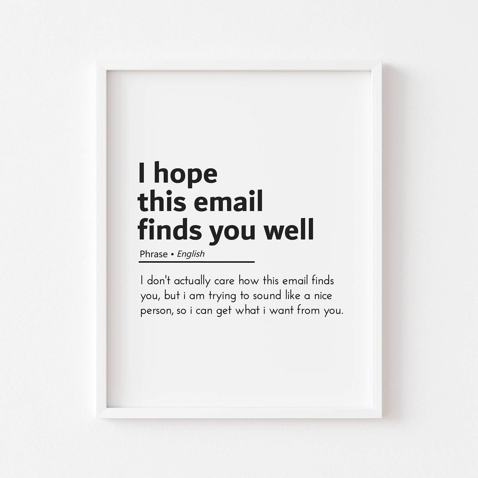 Funny Office Signs Wfh Gift Funny Email Quotes Work From Home I Hope ...