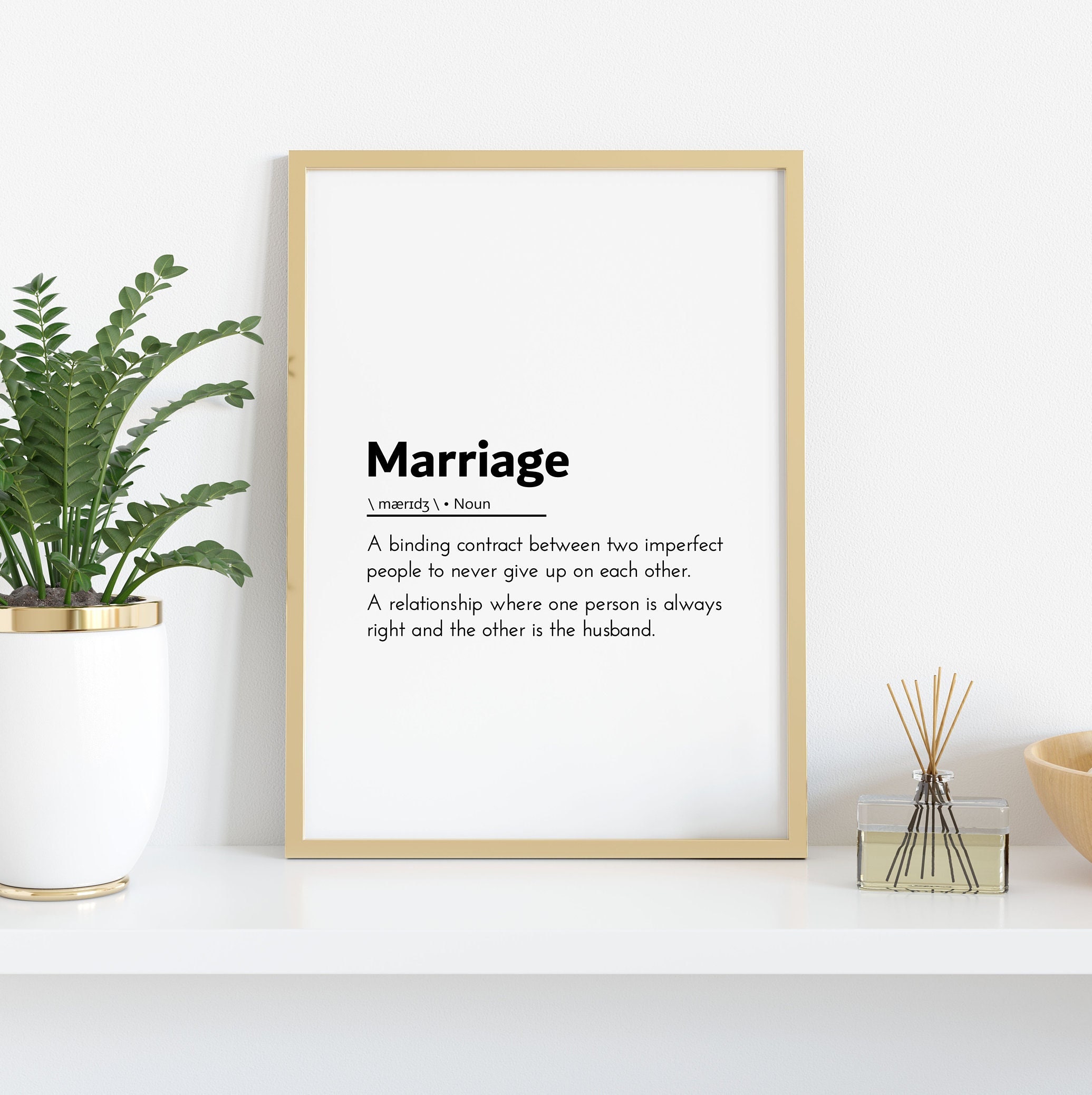 Marriage Definition Marriage Quotes Marriage Print Married Couples Gift ...