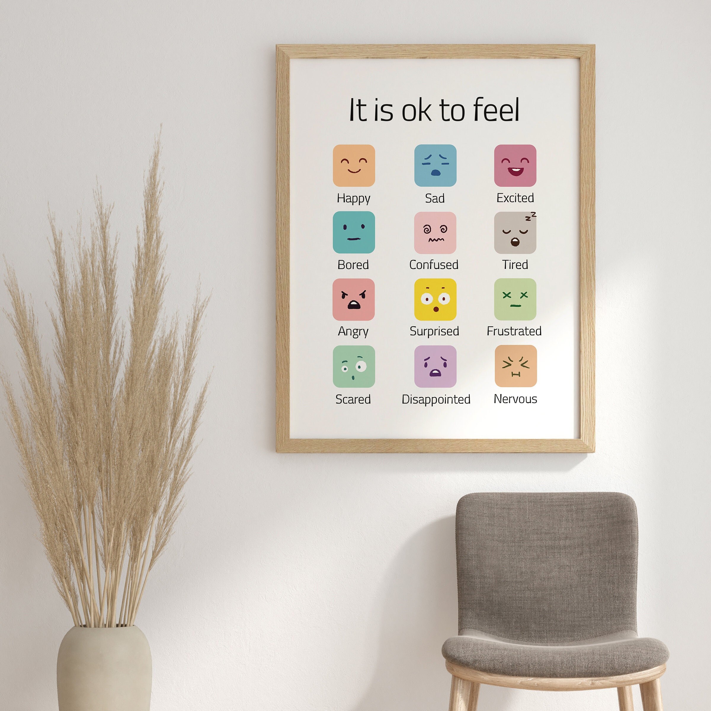 It's Okay to Feel Emotions Art Feelings Poster School Psychologist ...