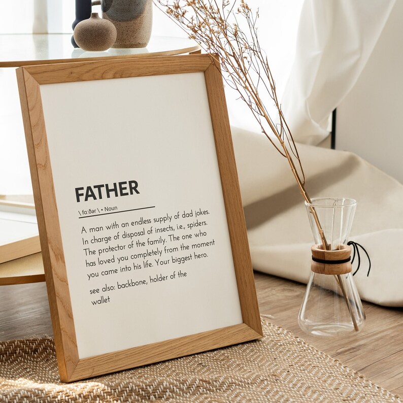 Father Definition Father Quote Father Poster Father Birthday Gift From ...
