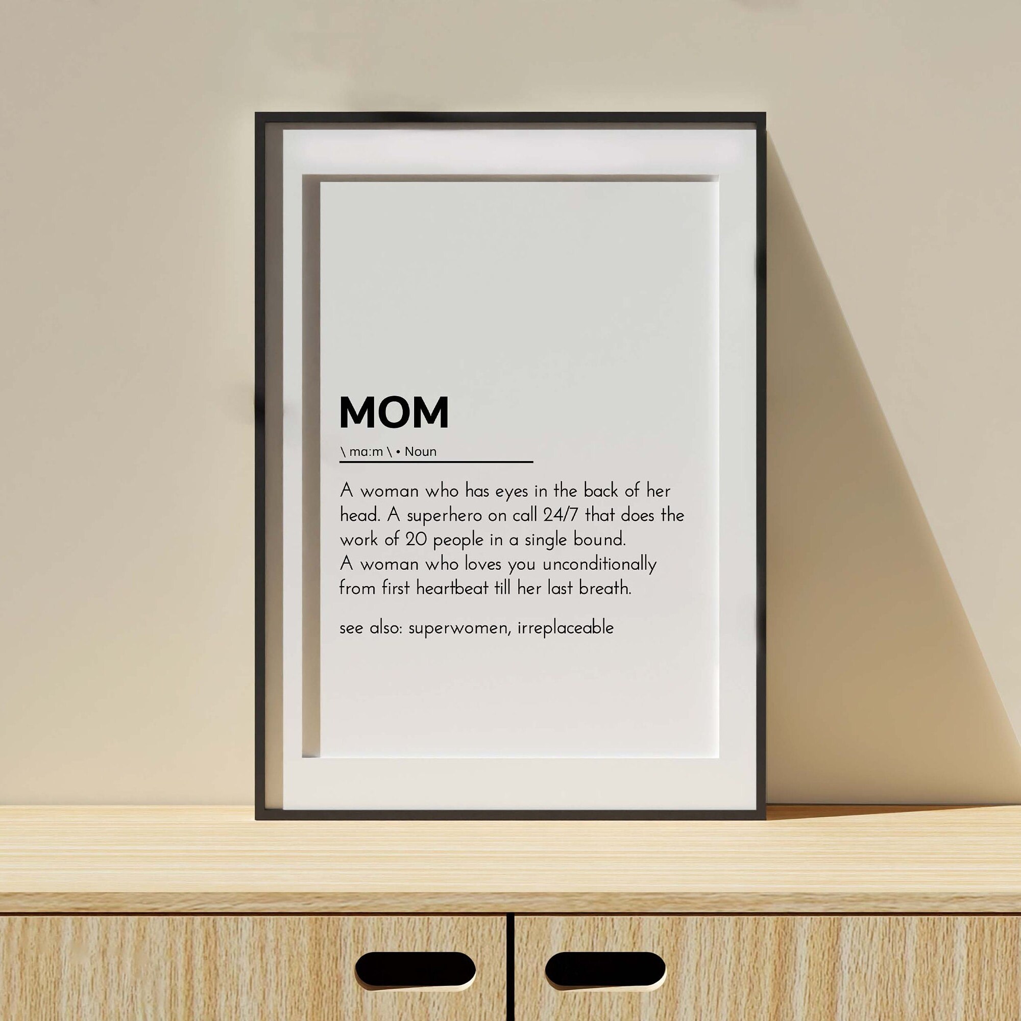 Mom Definition Mom Quotes Mom Gift From Daughter Mom Art Mom Present ...