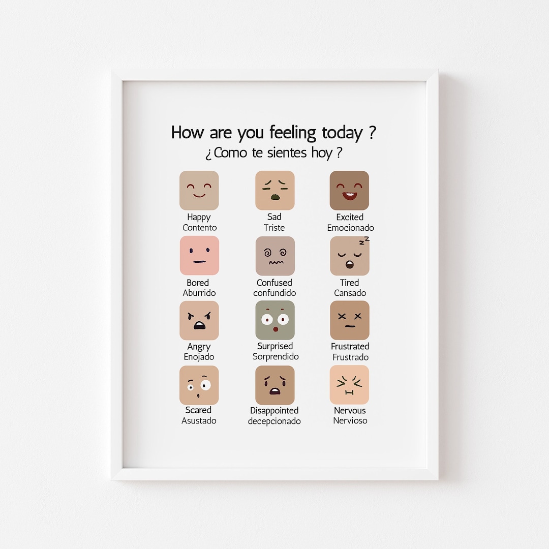 How Are You Feeling Today Como Te Sientes Bilingual School Emotions ...