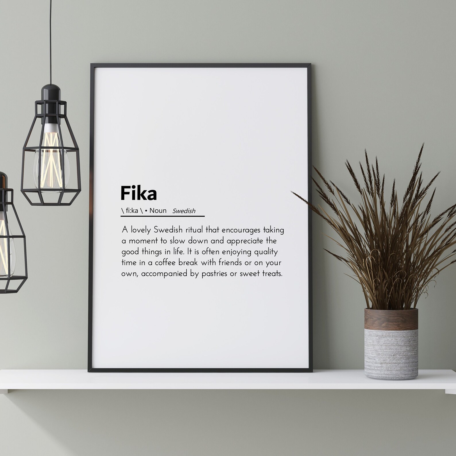 Fika Definition Fika Sign Scandinavian Wall Art Fika Poster Swedish ...