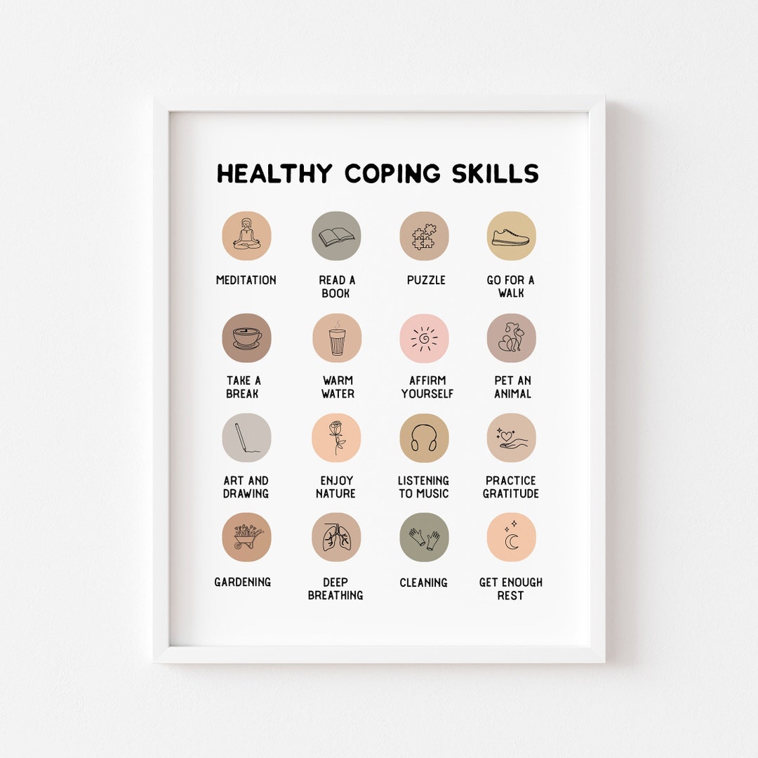 Healthy Coping Skills Stress Management Therapy Office Decor Mental ...