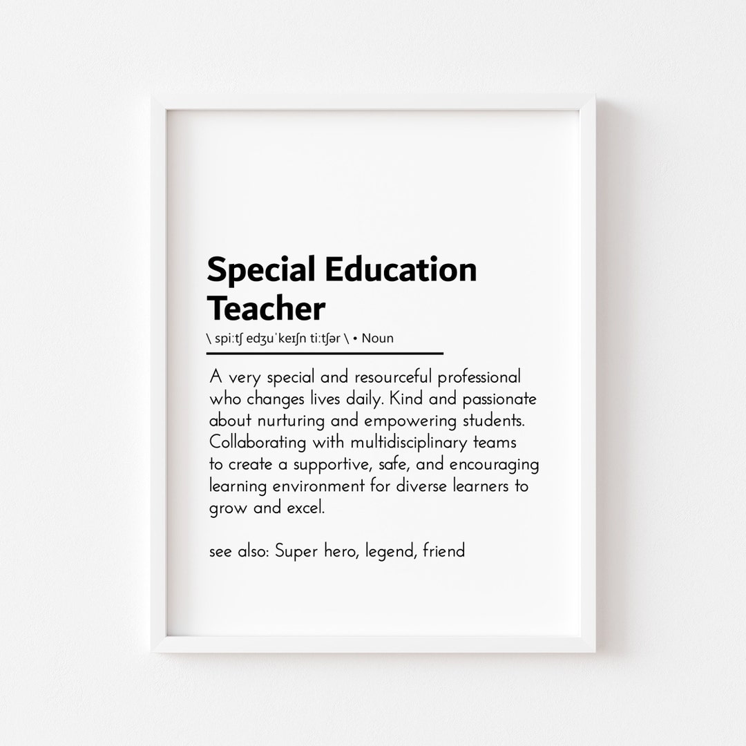 Special Education Teacher Definition Sped Teacher Appreciation Gift ...