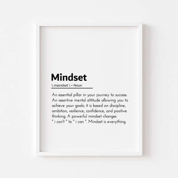 Mindset Definition Motivational Quotes Gym Inspirational - Etsy