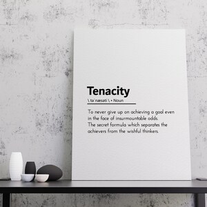 Tenacity Definition, Inspirational Posters for Work,gym Motivational ...