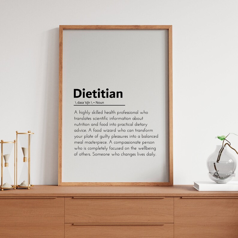 Dietitian Definition , Registered Dietitian Gifts, Dietitian Poster ...