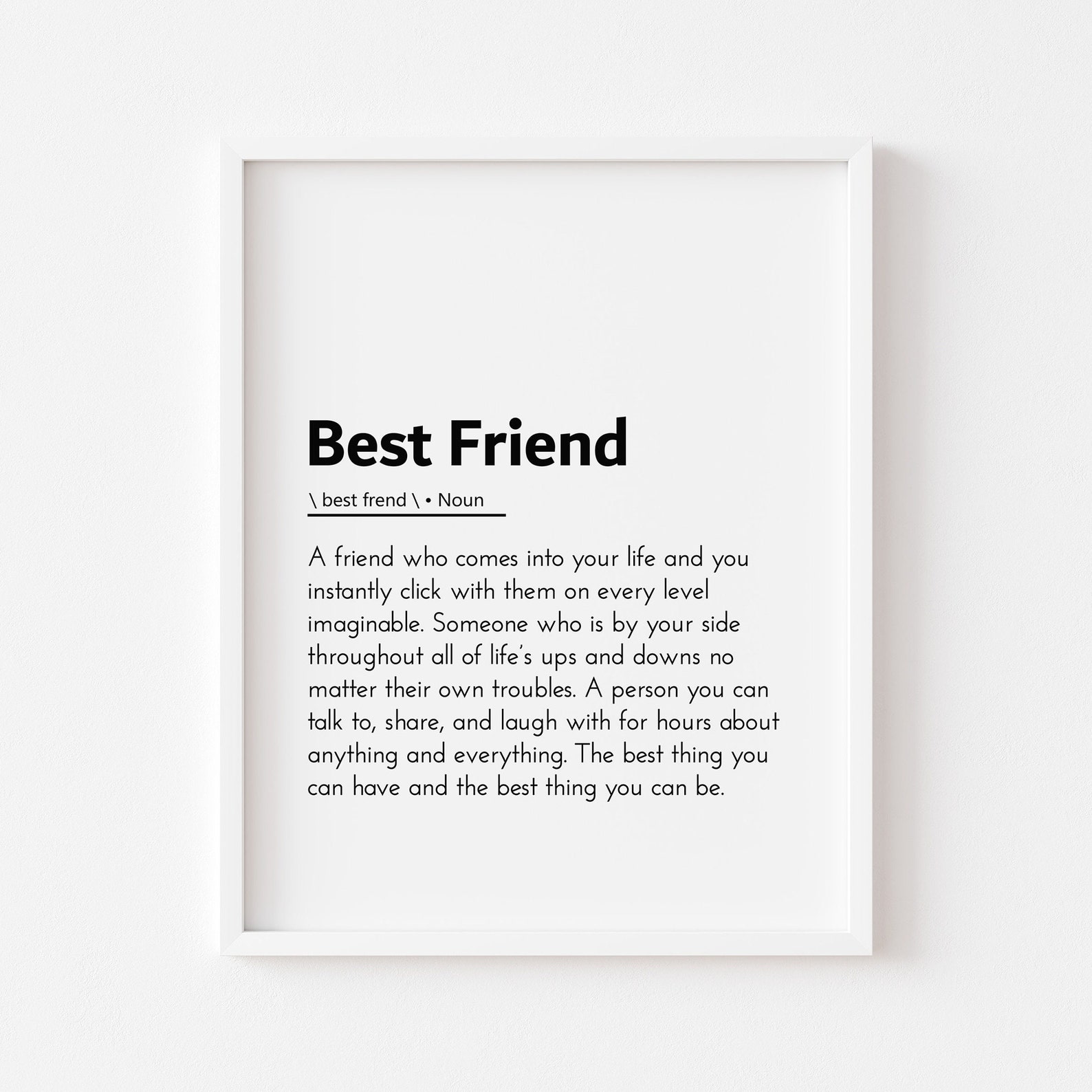Best Friend Definition Friendship Gifts Friendship Print - Etsy
