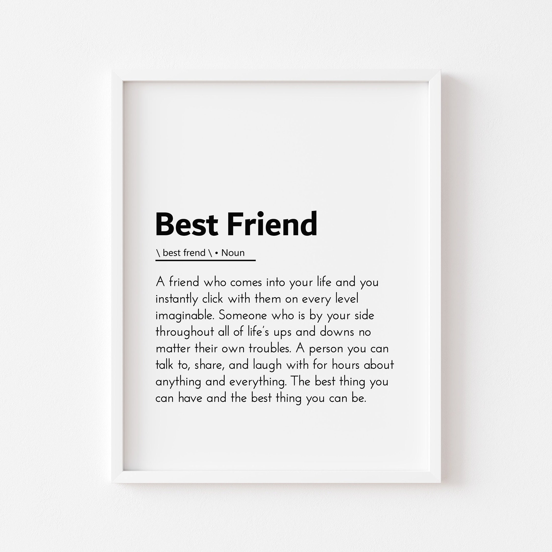Best Friend Definition Poster, Friendship Gift , Best Friend Poster ...