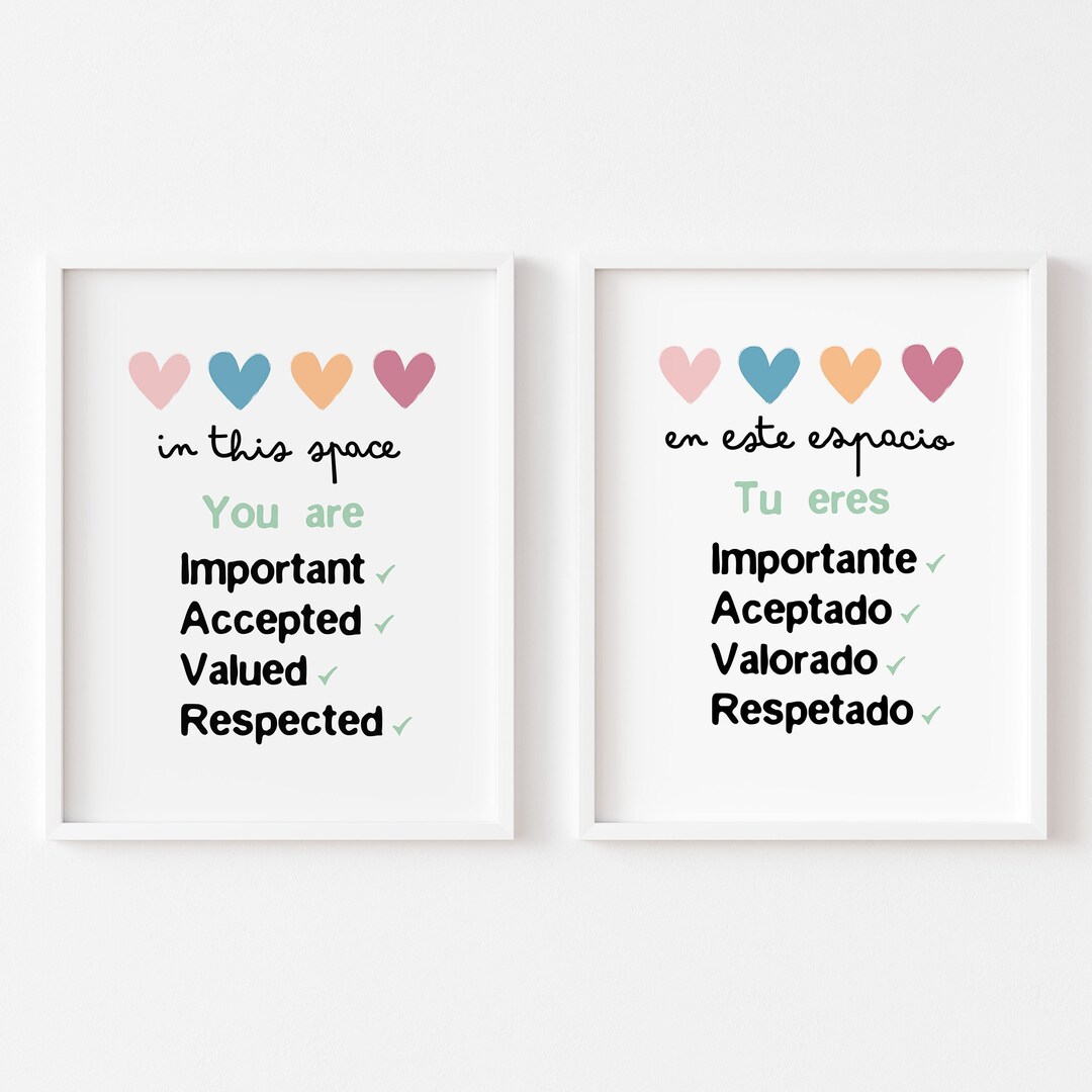 Safe Space Bilingual Classroom Poster, School Psychologist Office Decor ...