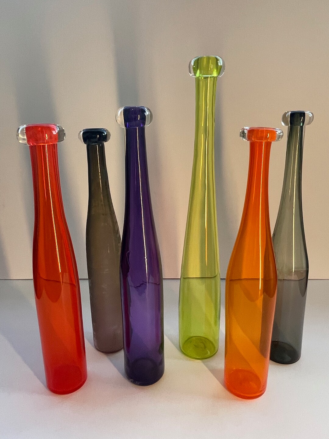 Chuck Vanatta Art Glass Bottles-set of 6 Signed & Dated 1993 - Etsy
