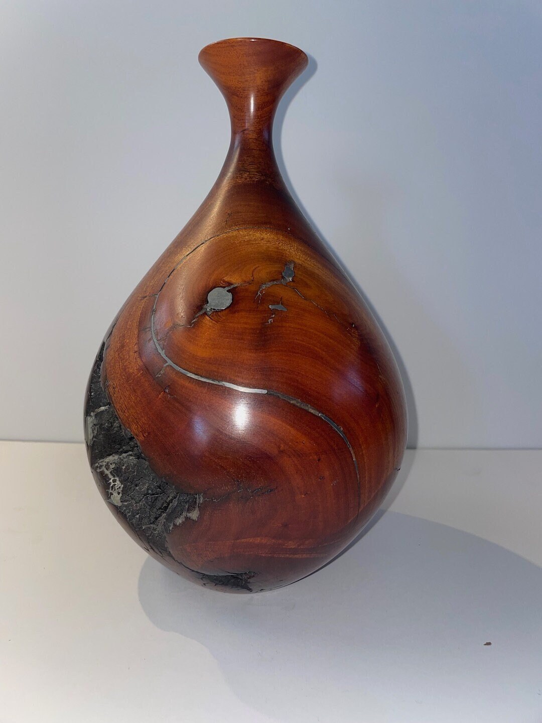 Dwight Bennett Wood Vessel Inlaid With Precious Metal - Etsy