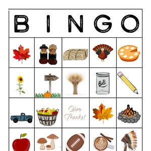 BINGO Game {autumn Theme} - Etsy