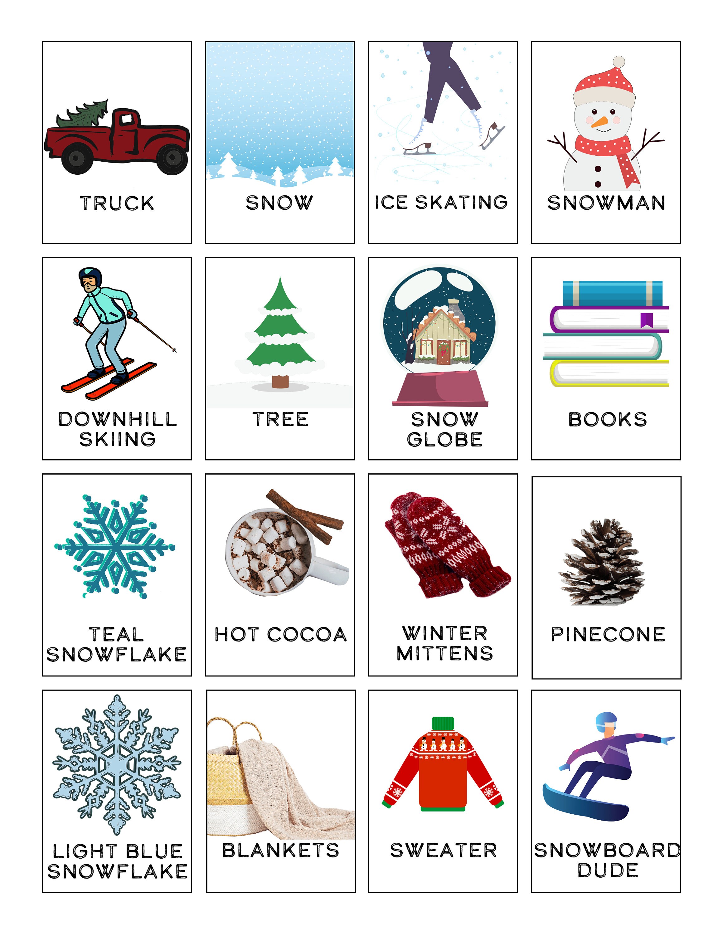 BINGO Game {winter Theme} - Etsy
