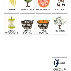 BINGO Game {orchard Theme} - Etsy