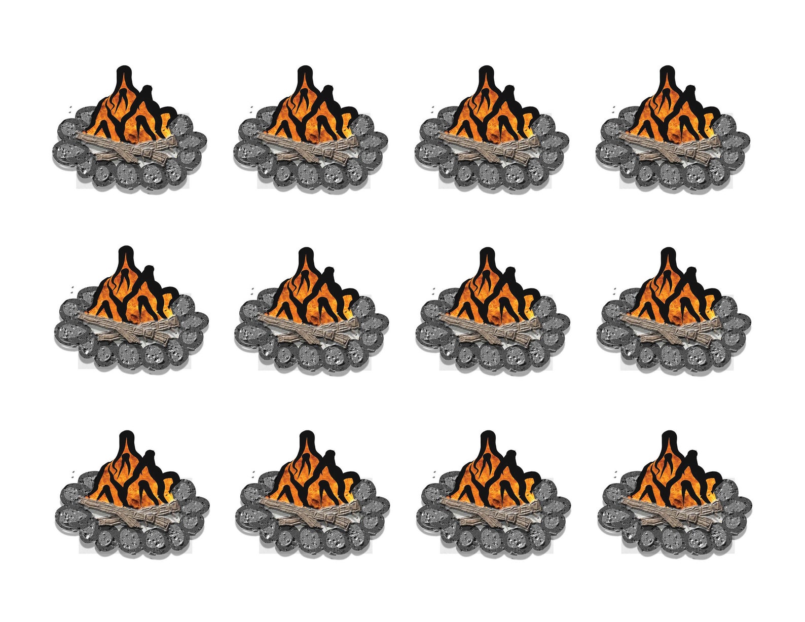 Printable Cupcake Toppers {fire Pit} - Etsy