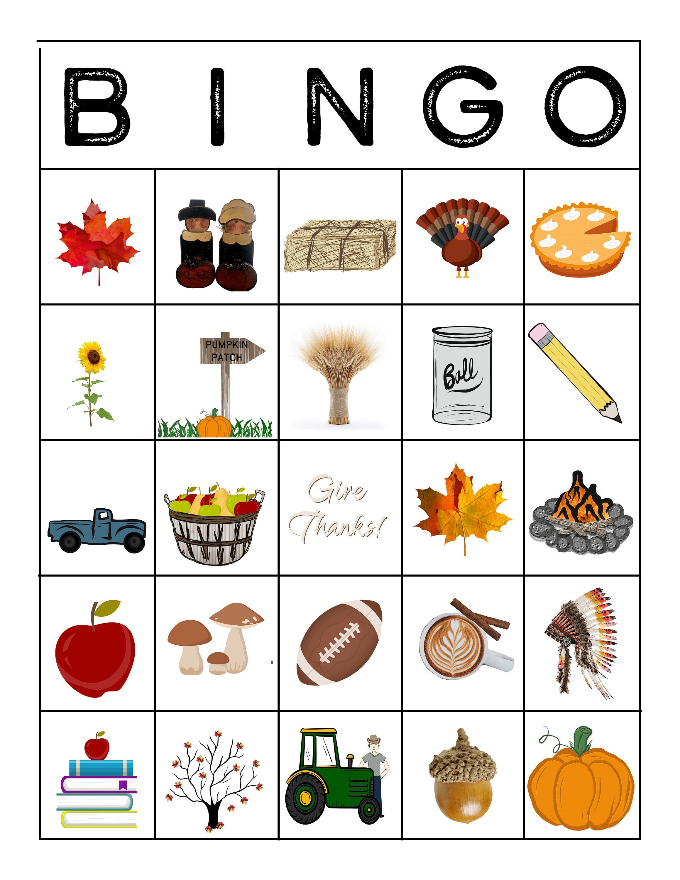 BINGO Game {autumn Theme} - Etsy
