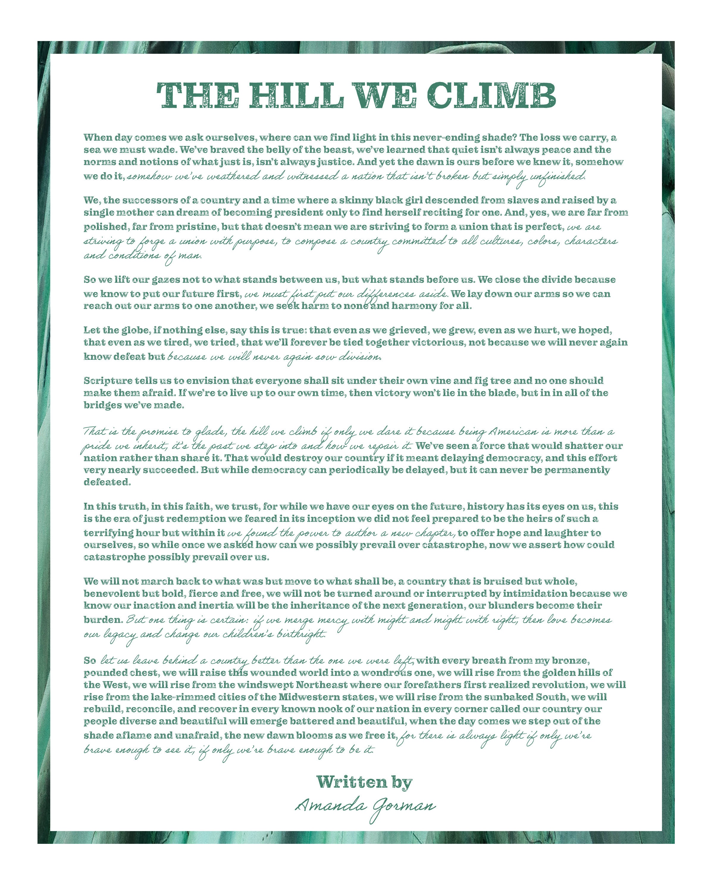 The Hill We Climb Wall Art {set of 3} - Etsy