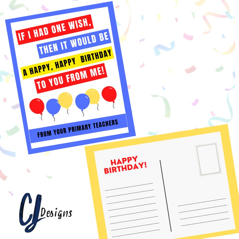 LDS Primary Postcards {happy Birthday!} - Etsy