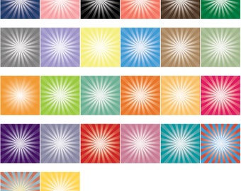 Sun Rays Colorful Starburst Digital Paper Sun Ray Digital - Etsy