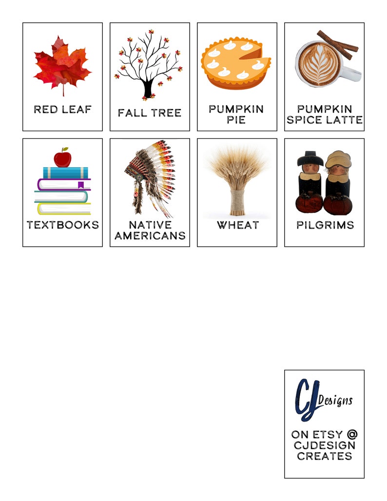 BINGO Game {autumn Theme} - Etsy