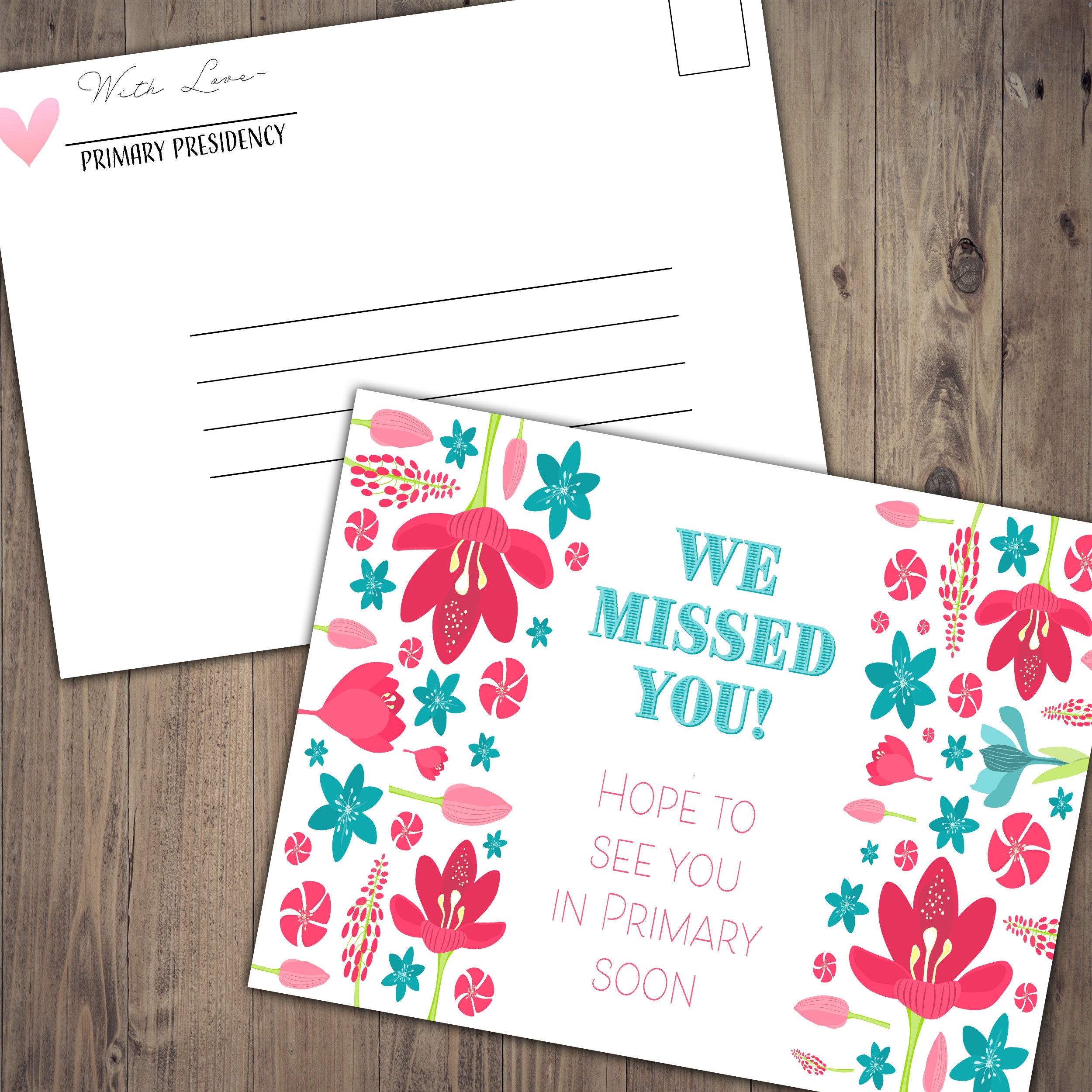 LDS Primary Postcards {we Have Missed You!} - Etsy